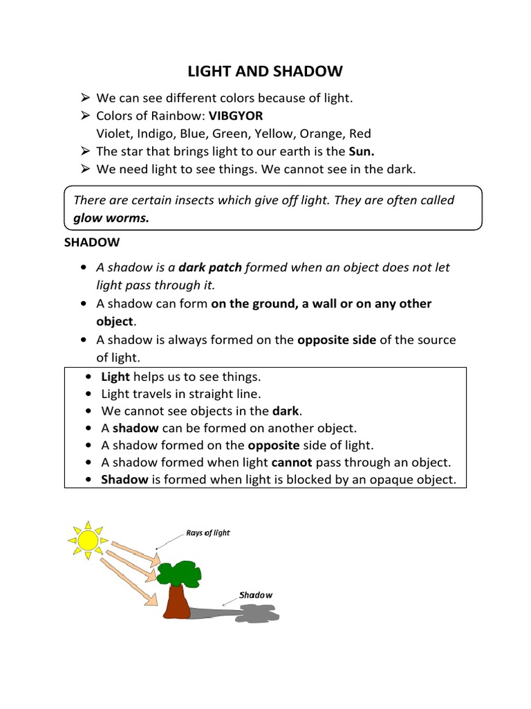 Light and Shadow - EVS | PDF | Shadow | Mercury (Planet)