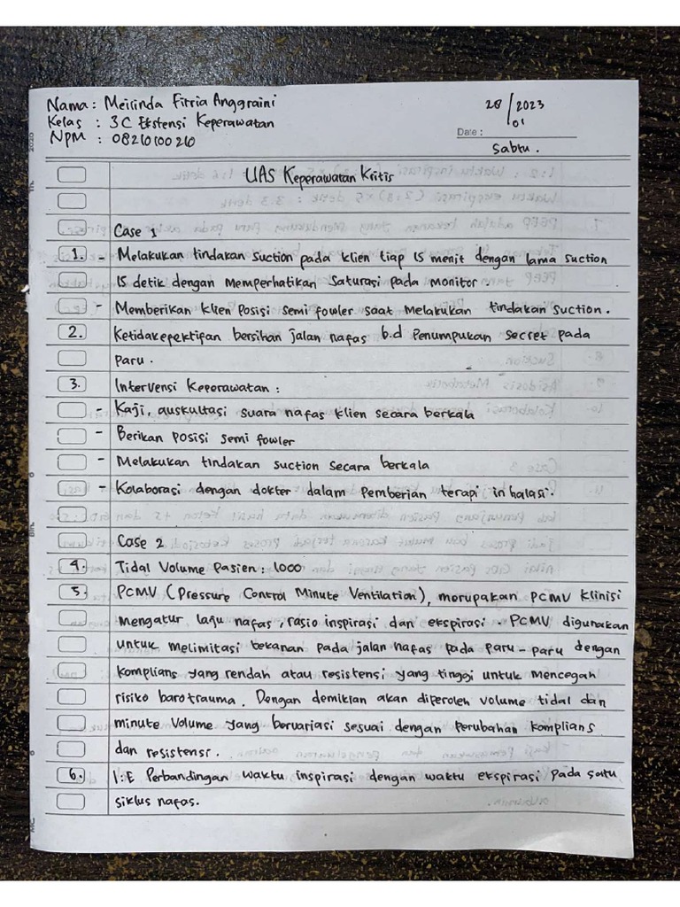 Meilinda Fitria Anggraini - 08210100210 - UAS Keperawatan Kritis PDF | PDF