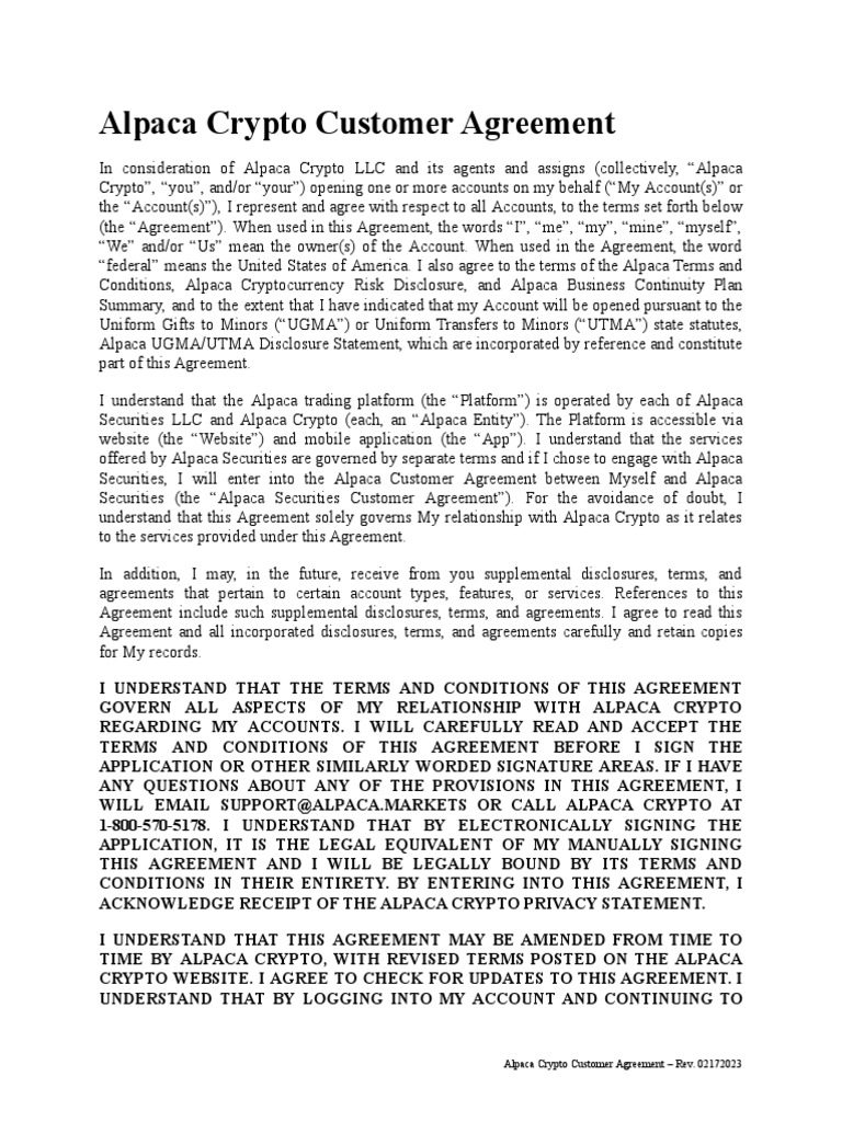 Crypto Agreement | PDF | Cryptocurrency | Order (Exchange)