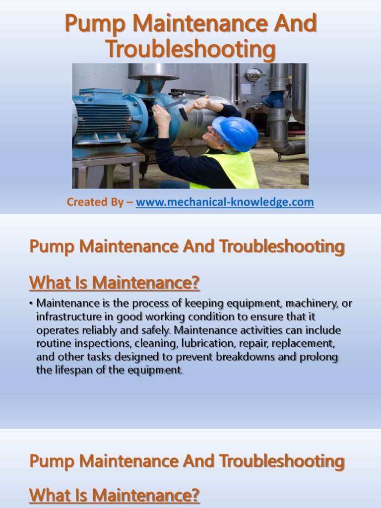 Pump Maintenance and Troubleshooting Guide | PDF | Pump | Mechanical ...