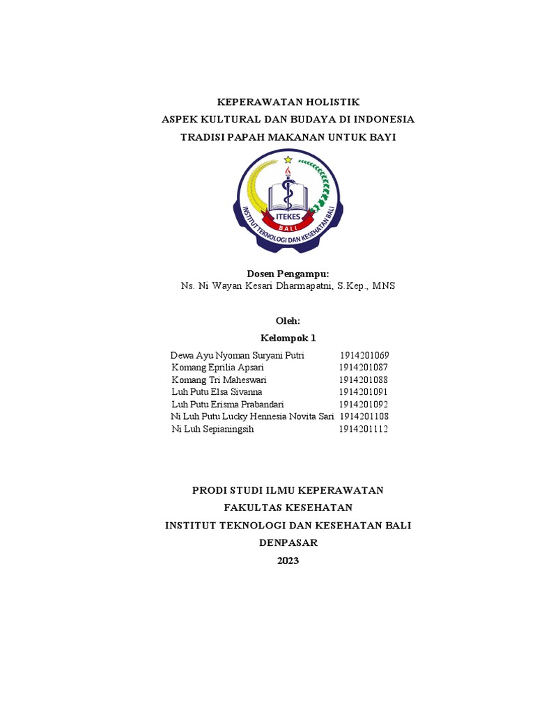 Kelompok 1 - Tradisi Papah Makanan Untuk Bayi | PDF