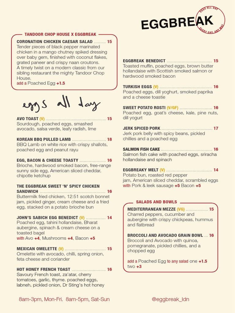 Brunch Menu for Foodies | PDF