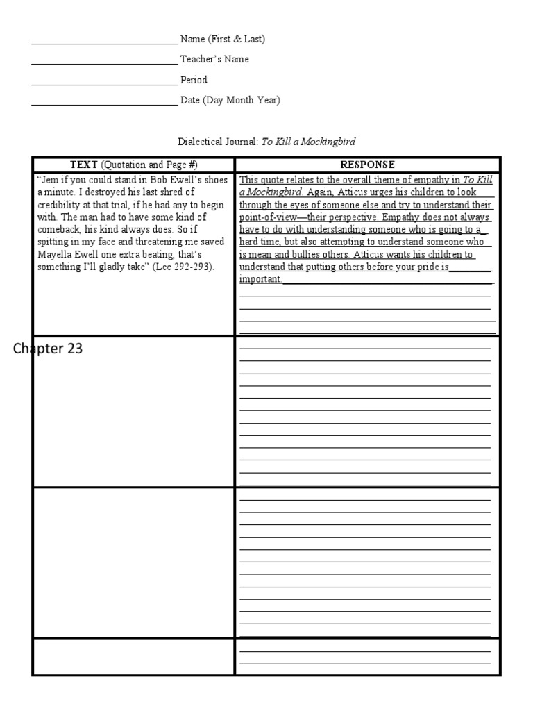 Dialectical Journal.docx | PDF
