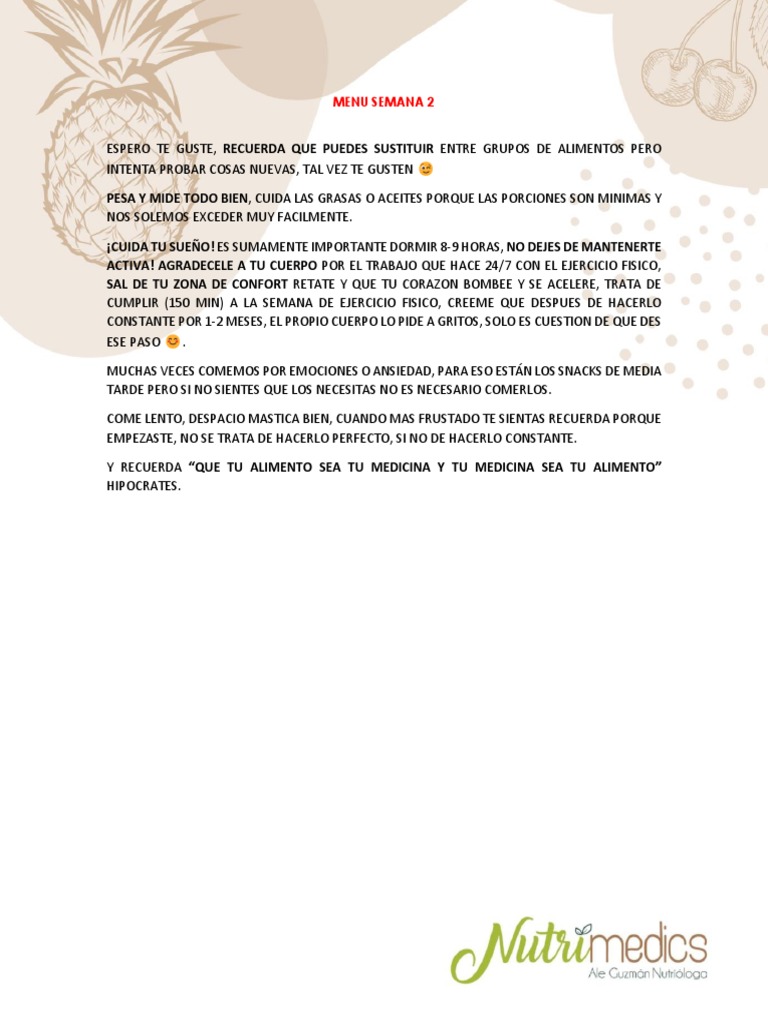 Menú 1100 Kcal 2 | PDF