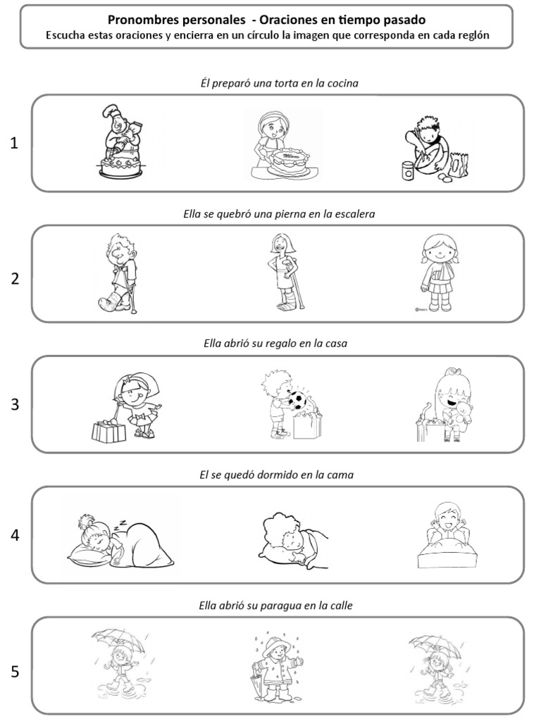 Pronombres Personales - El Ella - Identificación en Oraciones Tiempo ...
