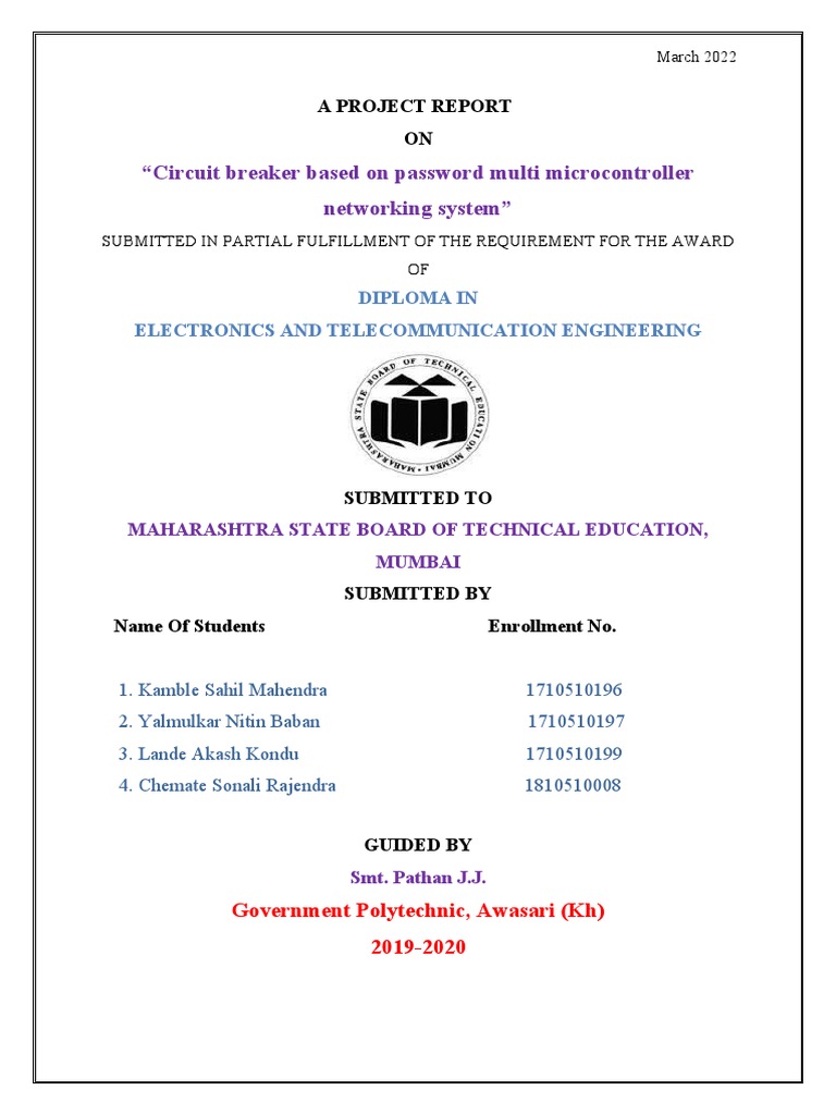 Design and Implementation of a Password Protected Multi-Microcontroller Based Circuit Breaker ...