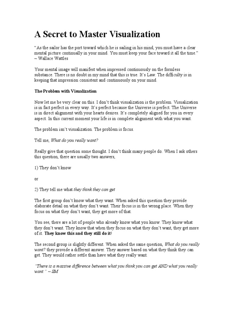 A Secret To Master Visualization | PDF