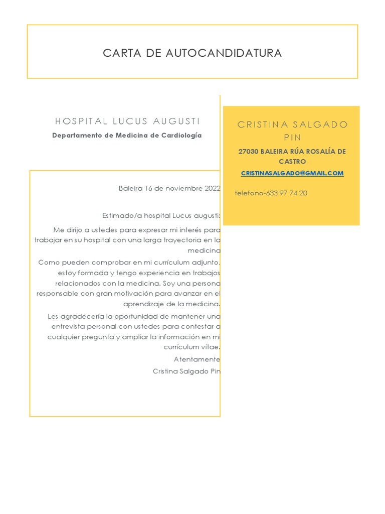 Carta de Autocandidatura | PDF