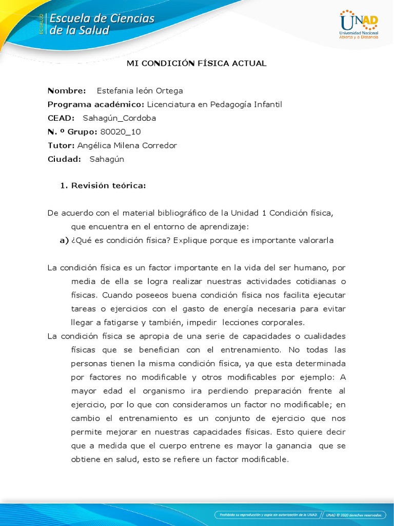 Importancia de la Condición Física y Ejercicio | PDF