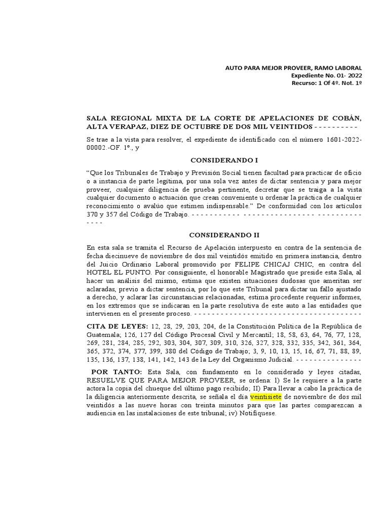 Auto Pra Mejor Proveer | PDF