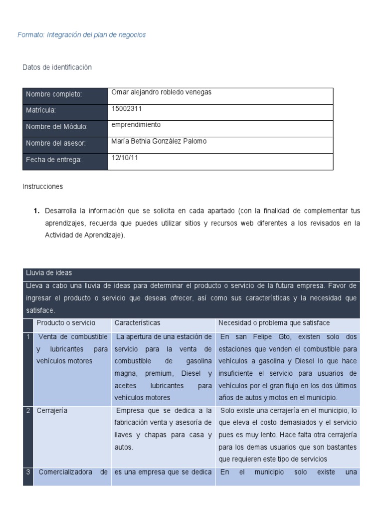 Robledo Omar Analizando | PDF | Costo | Estación de servicio