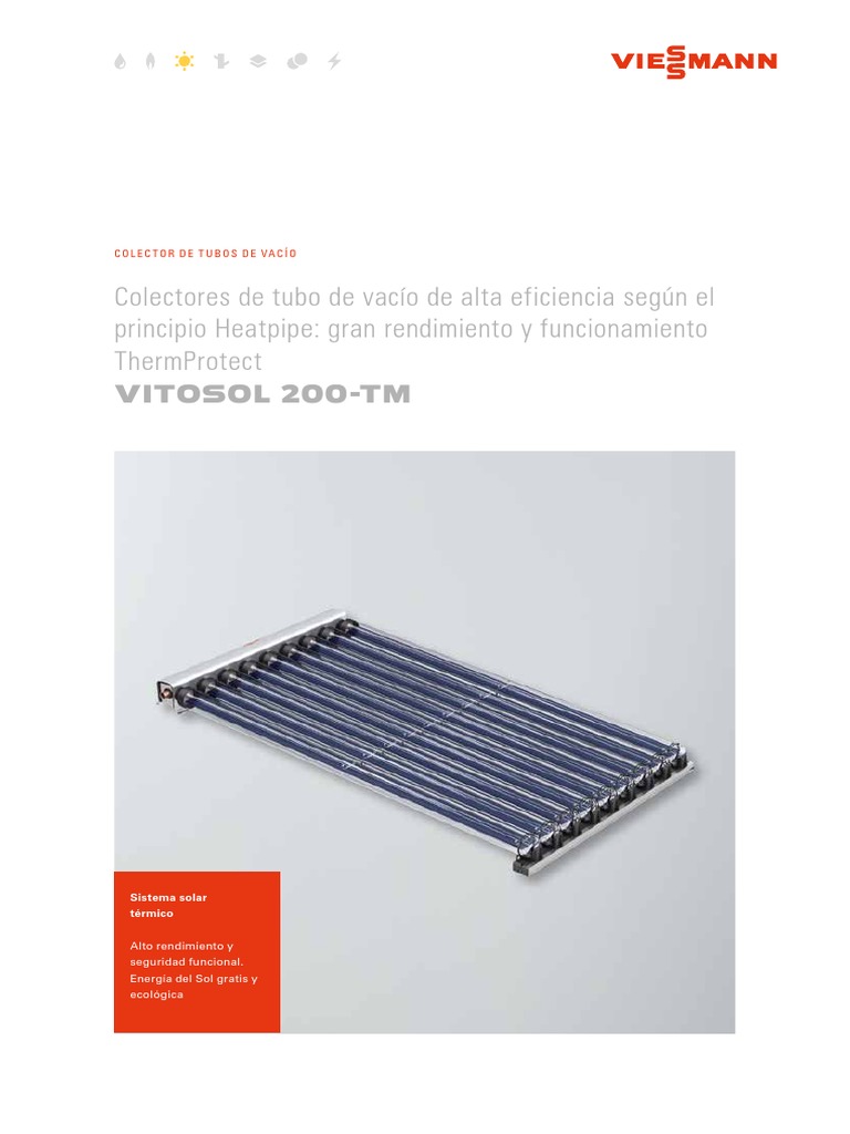 VIESSMANN-Panel Solar de Tubos de Vacío Vitosol 200-TM | PDF