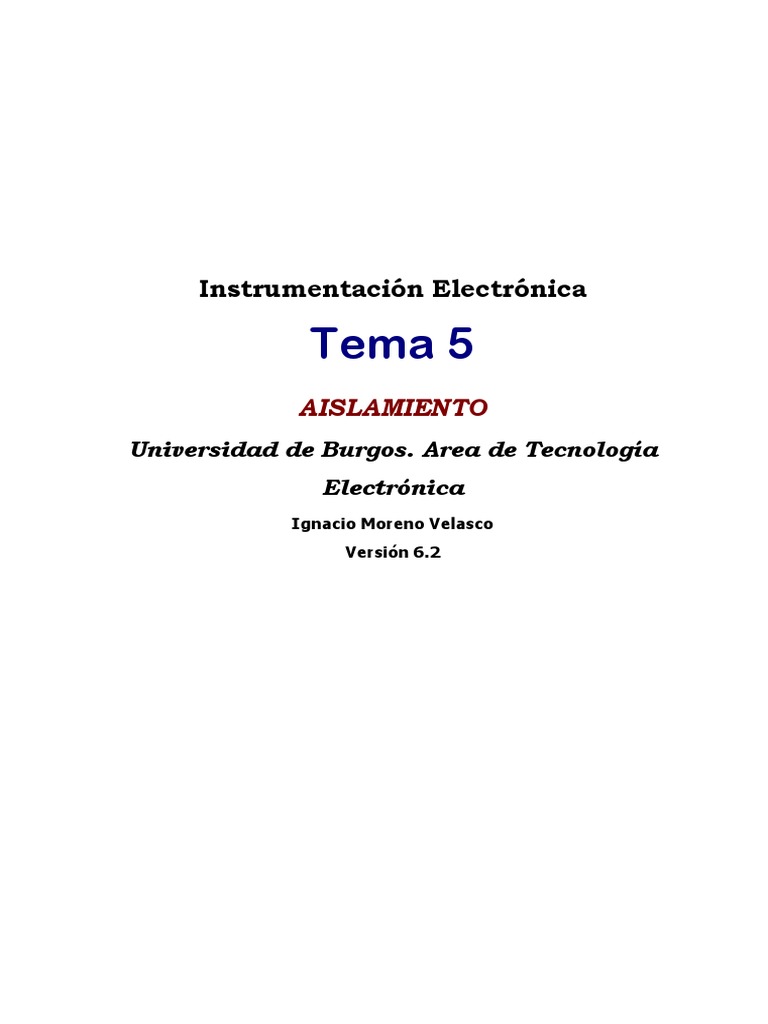 T5 Aislamiento PDF | PDF | Electrónica | Adquisición de datos