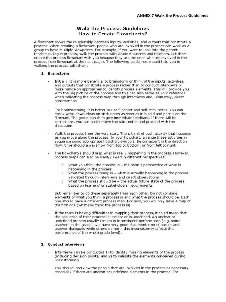 SIP Annex 7 - Walk The Process Guidelines | PDF