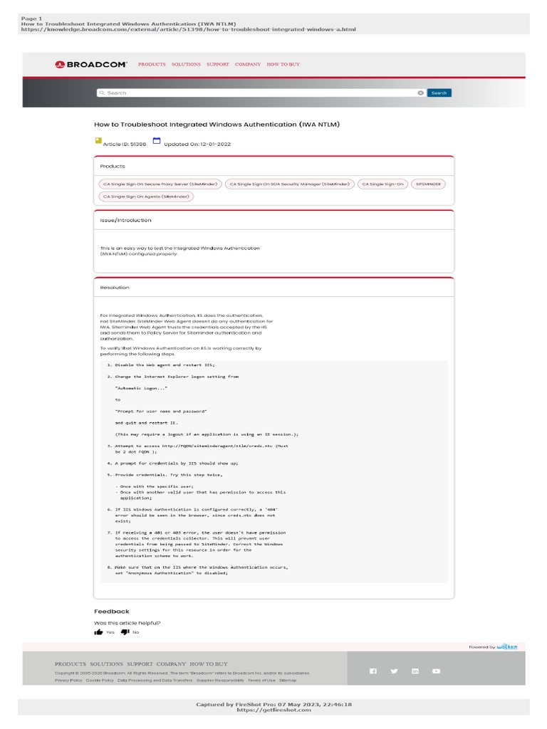 How To Troubleshoot Integrated Windows Authentication (IWA NTLM) .HTML ... How To Troubleshoot Integrated Windows Authentication (IWA NTLM) .HTML ...