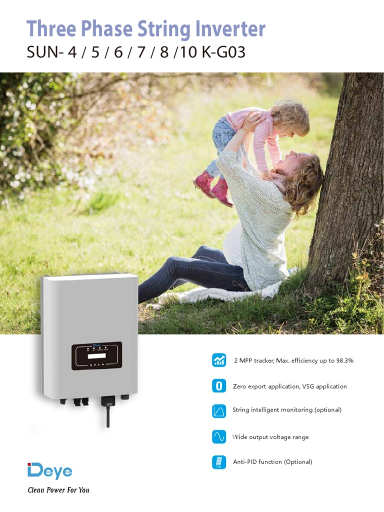 Deye Sun 10k-G03 Datasheet PDF | PDF | Alternating Current | Electrical Grid
