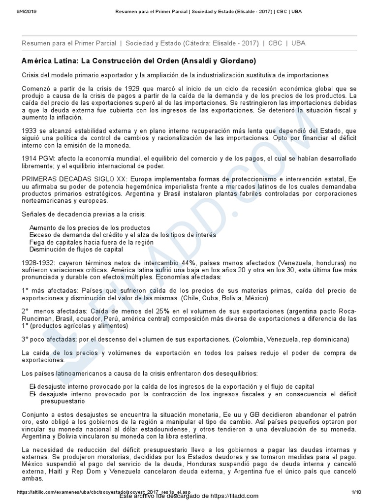 Resumen para El Primer Parcial - Sociedad y Estado Elisalde - 2017 ... Resumen para El Primer Parcial - Sociedad y Estado Elisalde - 2017 ...