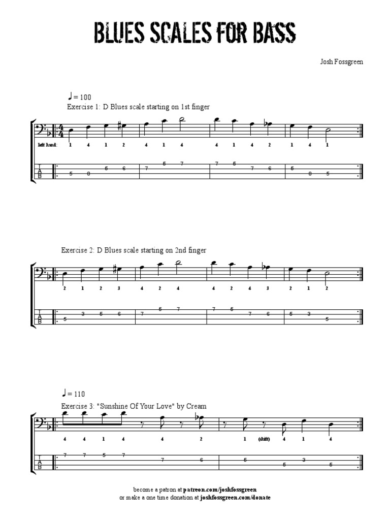 Blues Scales For Bass | PDF