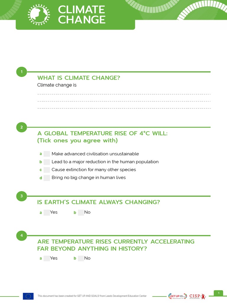 Climate Change Questions | PDF