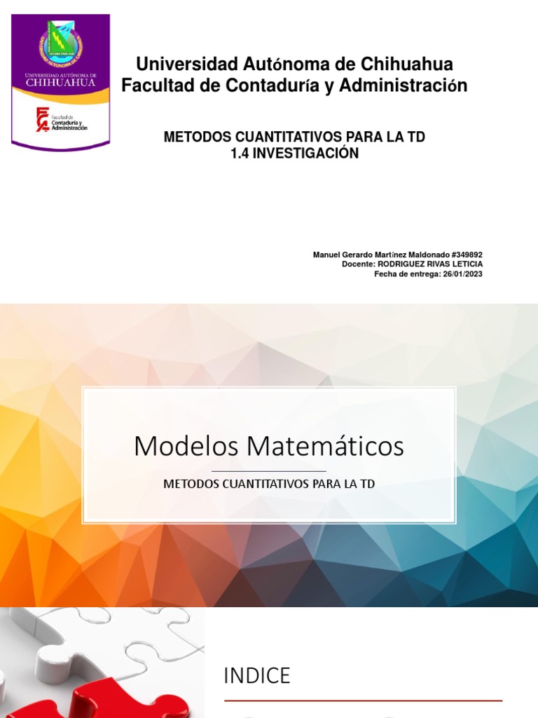 Modelos Matemáticos PDF | PDF