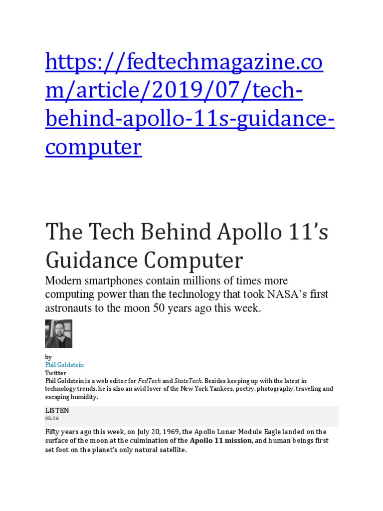 Apollo Tech PDF | PDF | Apollo 11 | Apollo Program