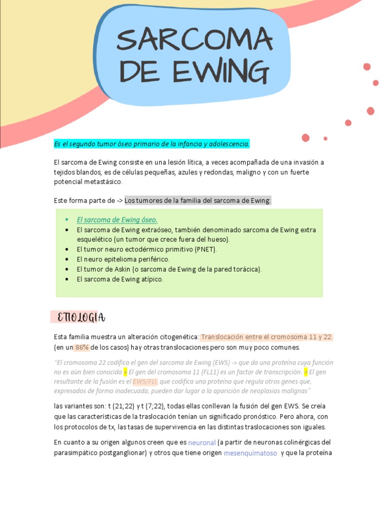 Sarcoma de Ewing | PDF | Sarcoma | Hueso