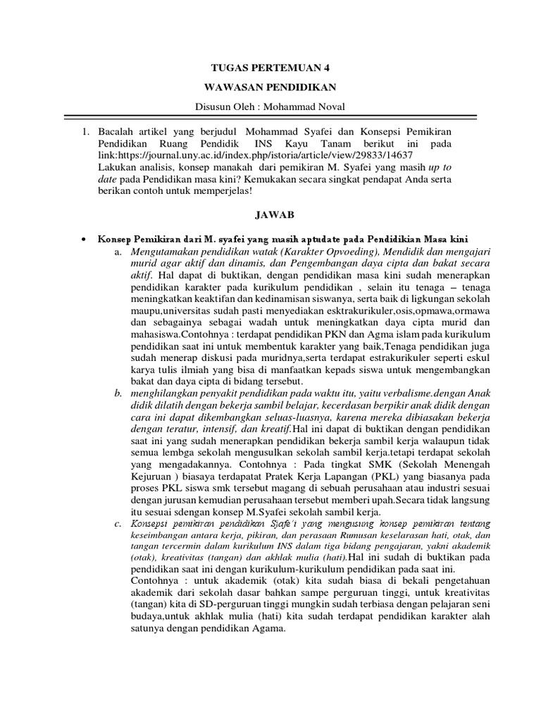 TUGAS PERTEMUAN 4 - Wawasan Pendidikan - Mohammad Noval - 1407621003 ...