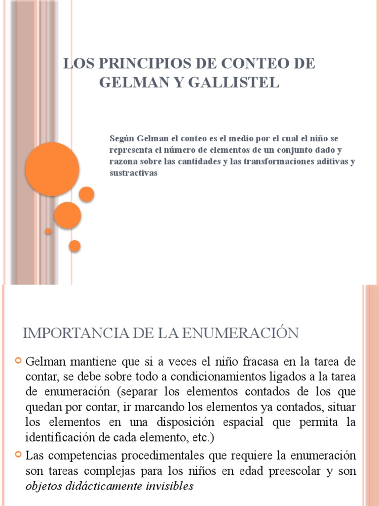 Los Principios de Conteo de Gelman y Gallistel 2 | PDF