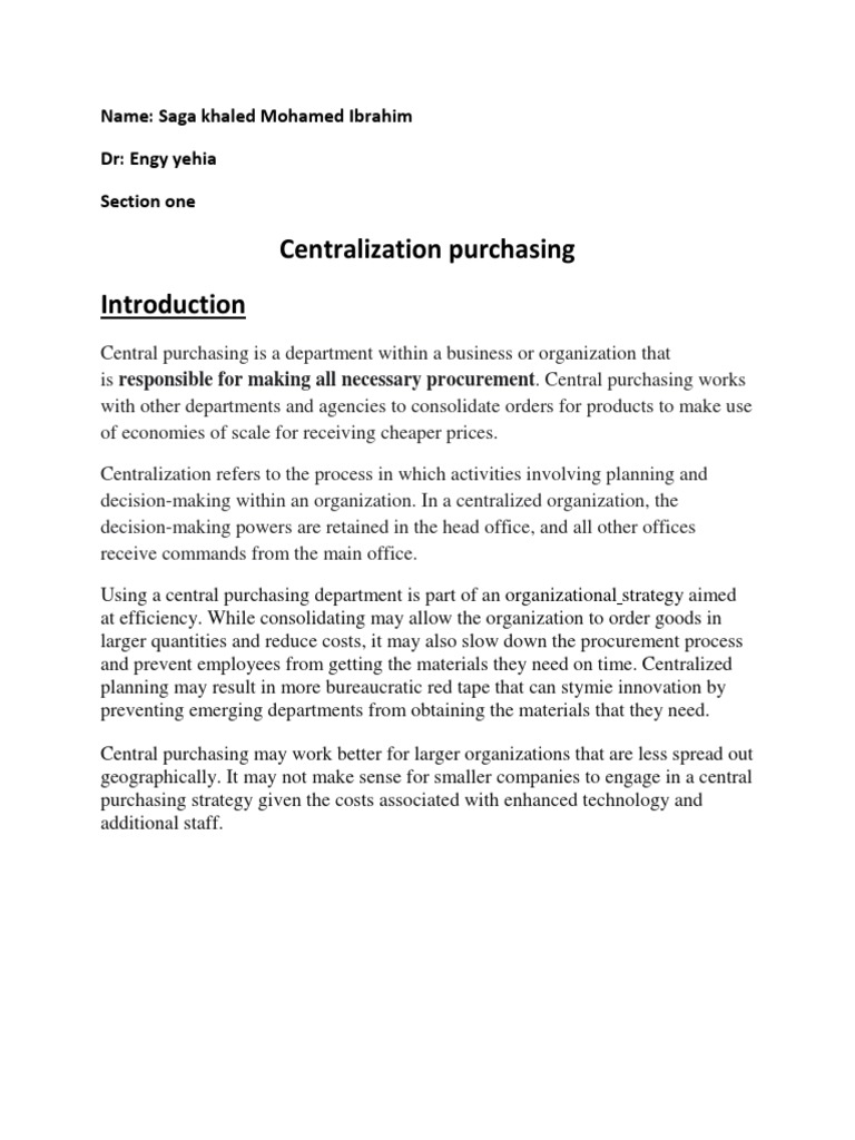 Centralization Saga's Assignment | PDF