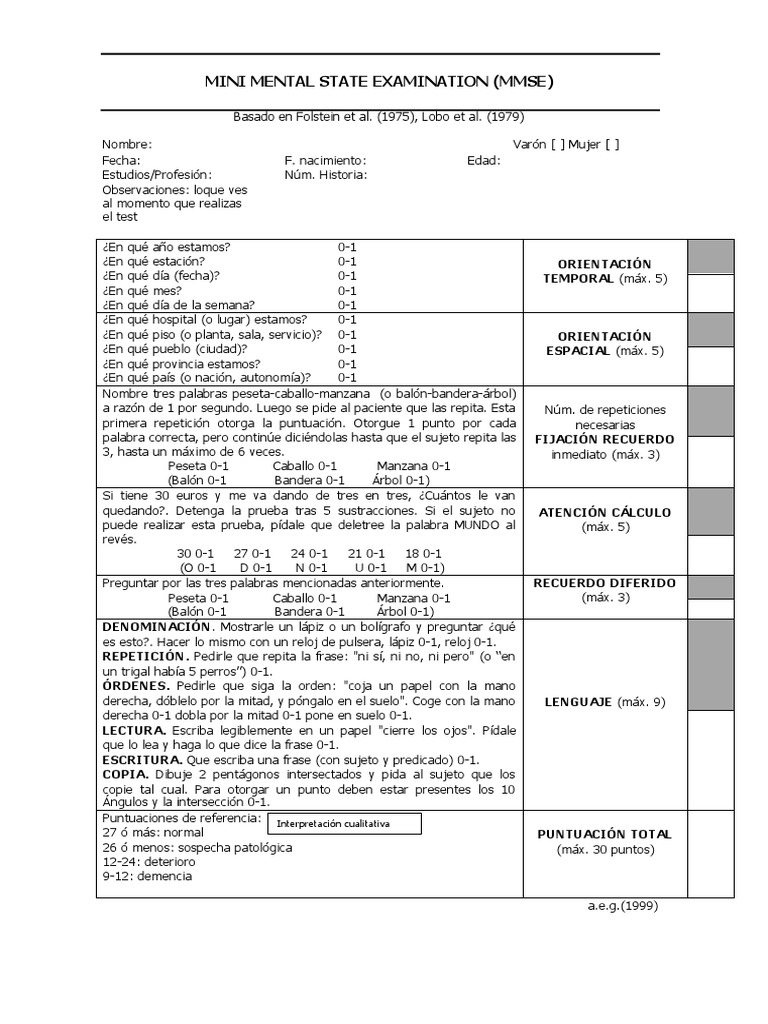 Minimental.docx | PDF