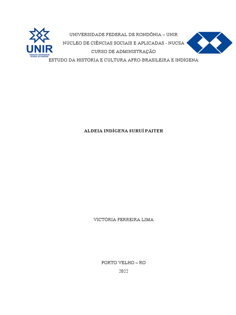 Cultura e História dos Suruí Paiter | PDF