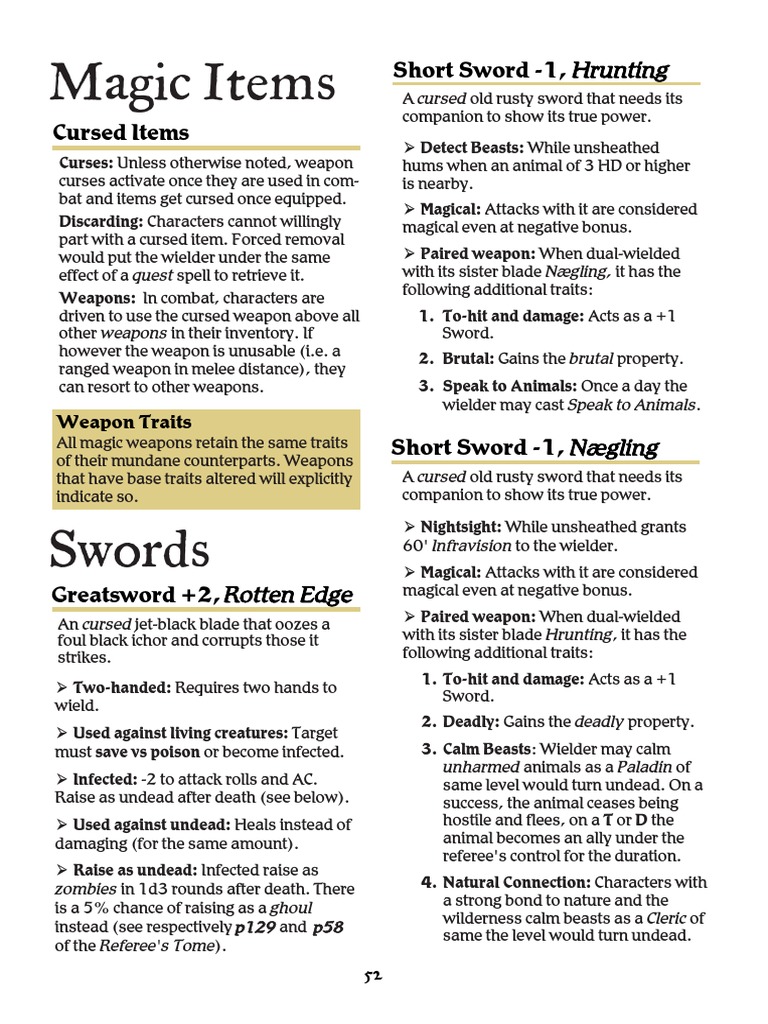 Magic Items - OSE PDF | PDF