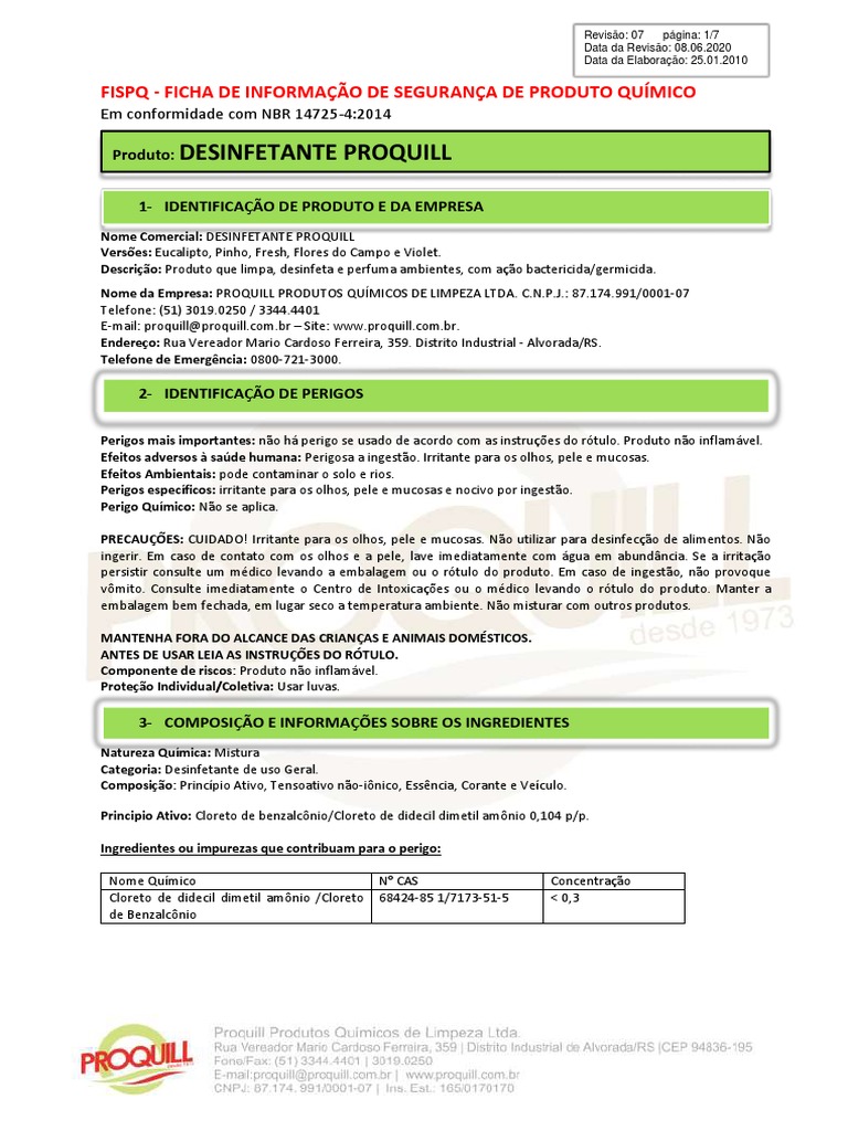 Fispq Desinfetante Proquill | PDF