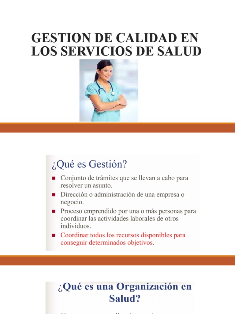 Gestion De Calidad En Los Servicios De Salud Pdf