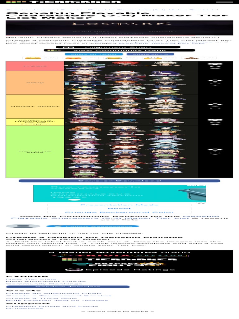 Create A Genshin Playable Characters (3.4) Maker Tier List - TierMaker ...
