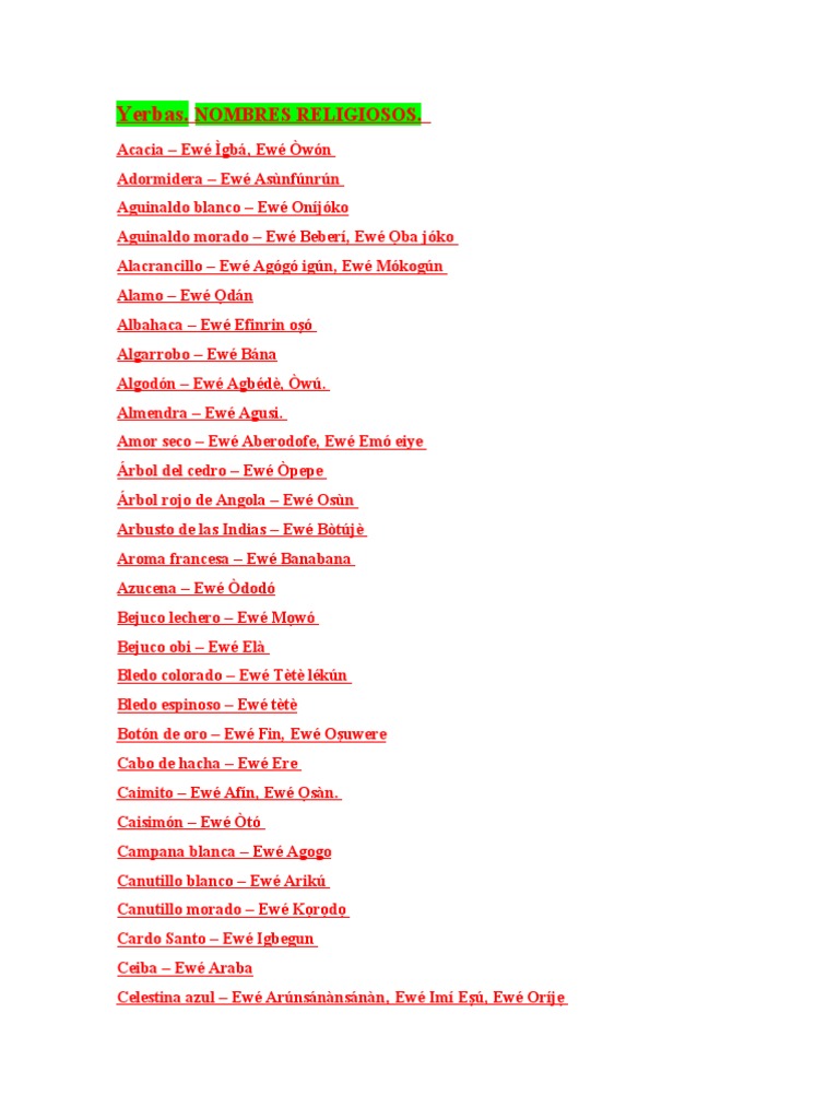 Yerbas Rituales | PDF