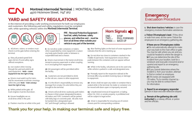 CN Montreal Yard Rules en PDF | PDF