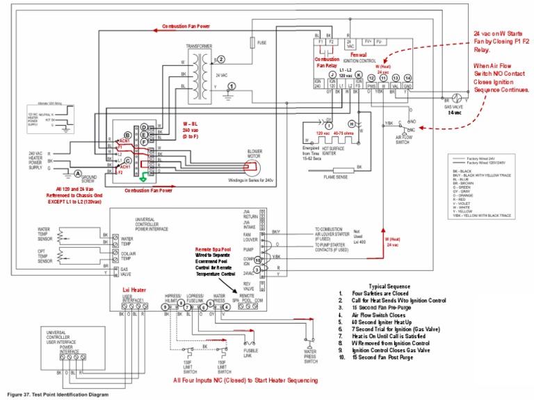 Pool Heater Schematic PDF | PDF | Combustion | Relay