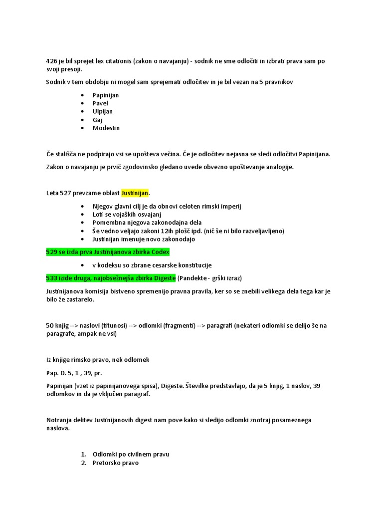 2 Predavanje Rimsko Pravo | PDF