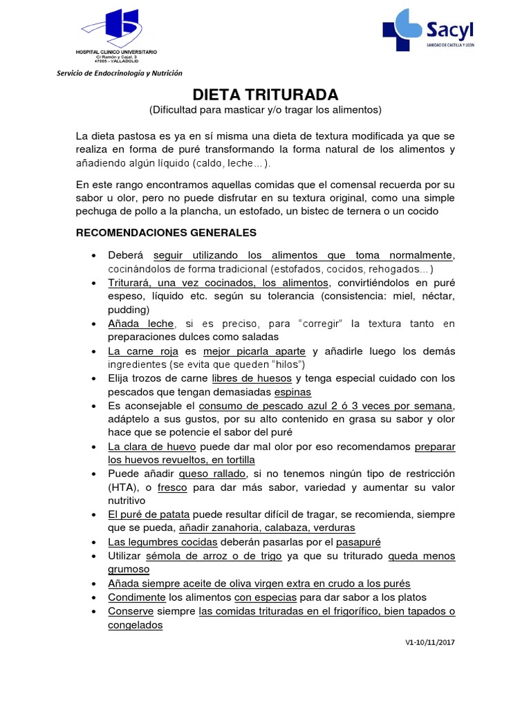 Dieta Pastosa PDF | PDF | Alimentos | Comida y bebida