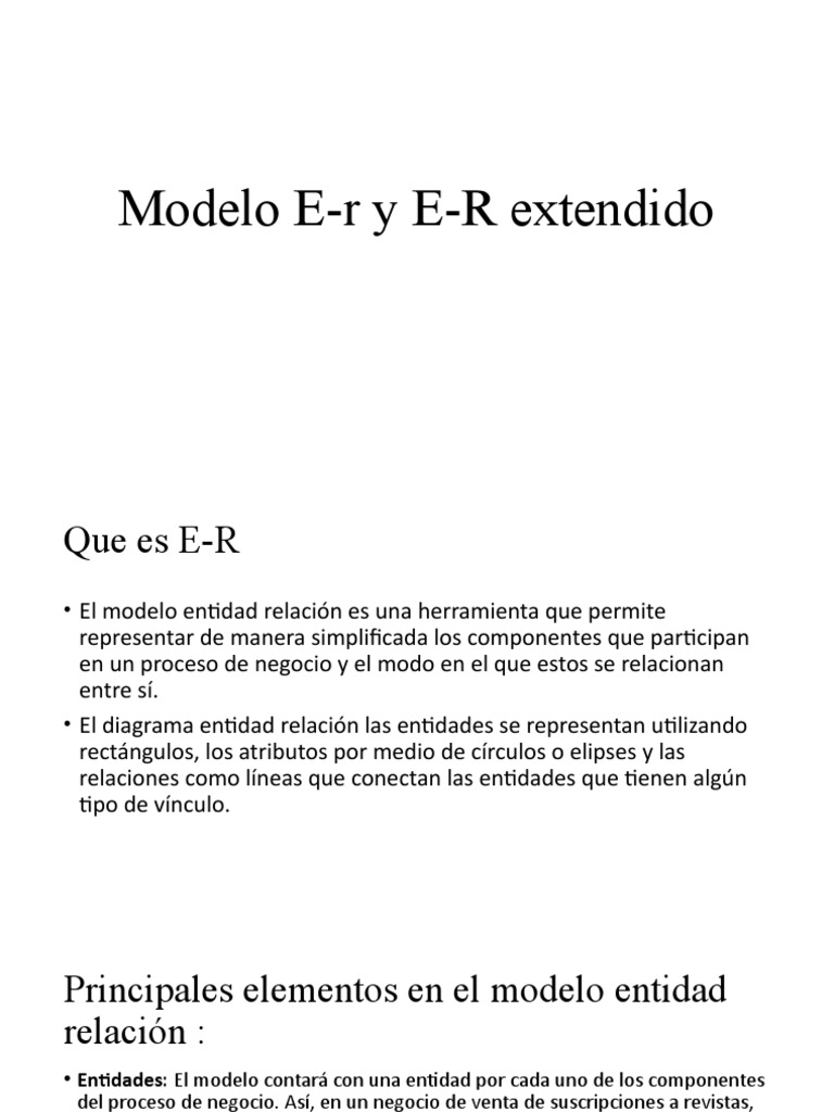 Modelo E-R y E-R Extendido | PDF