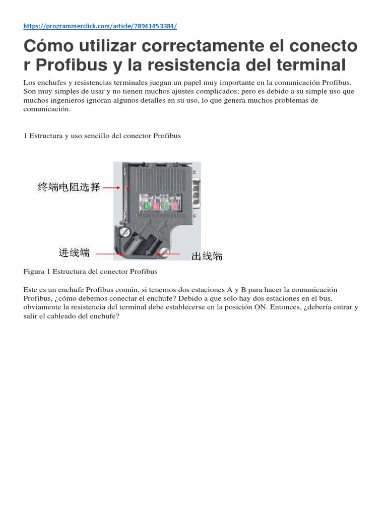 Cómo Utilizar Correctamente El Conector Profibus y La Resistencia Del ...