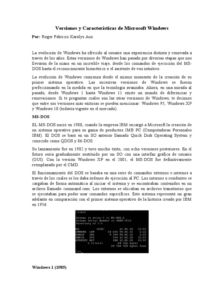 Versiones y Características de Microsoft Windows | PDF