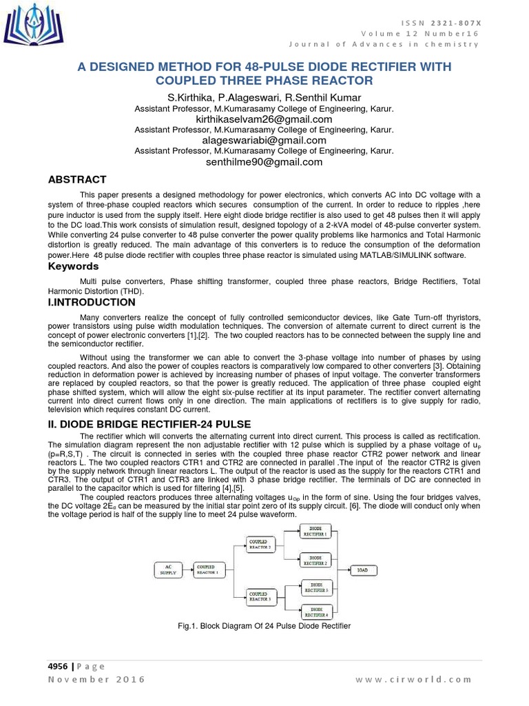 48-Pulse Diode Rectifier Method Reduces Harmonics | PDF