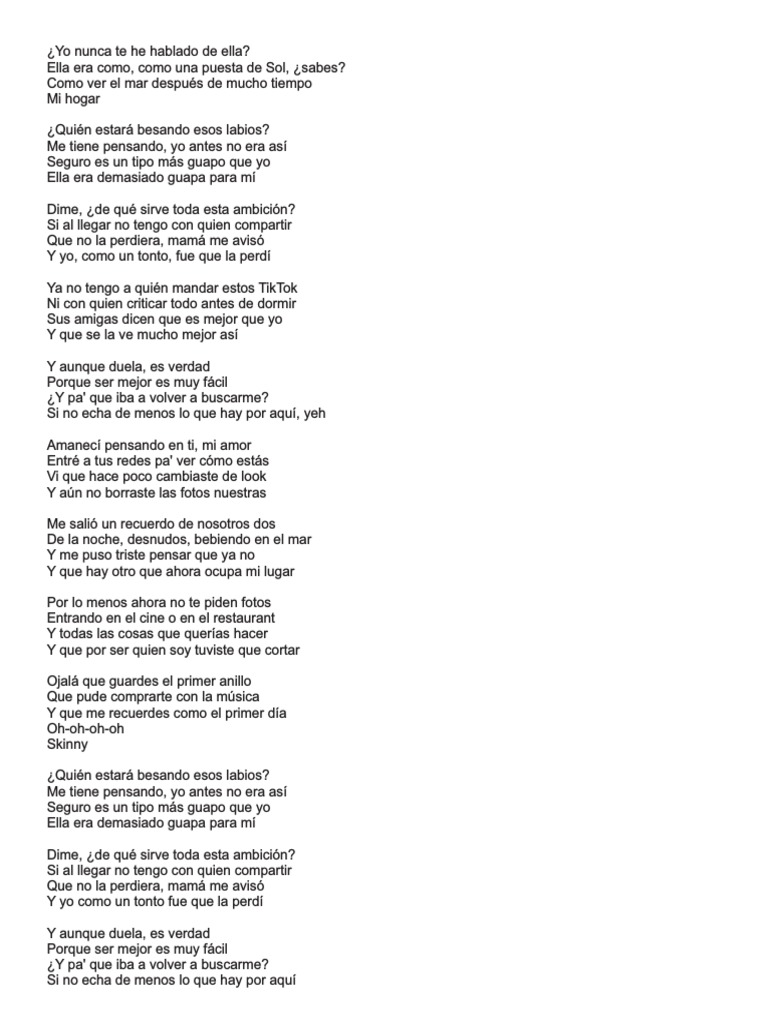 Lo Que Hay Por Aqui, Letra Rels B PDF | PDF