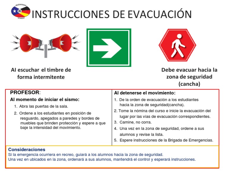 INSTRUCCIONES DE EVACUACION (Trazado) PDF | PDF
