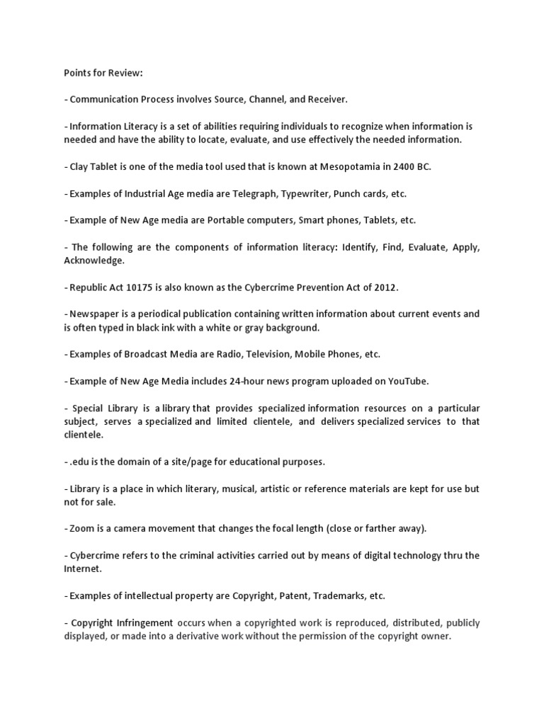 Review Material For 1st QTR PDF | PDF