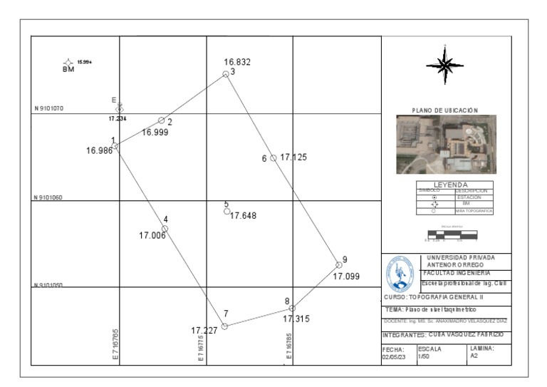 Plano Taquimétrico de Topografía General | PDF