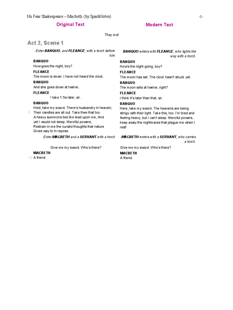 Macbeth's dagger soliloquy | PDF