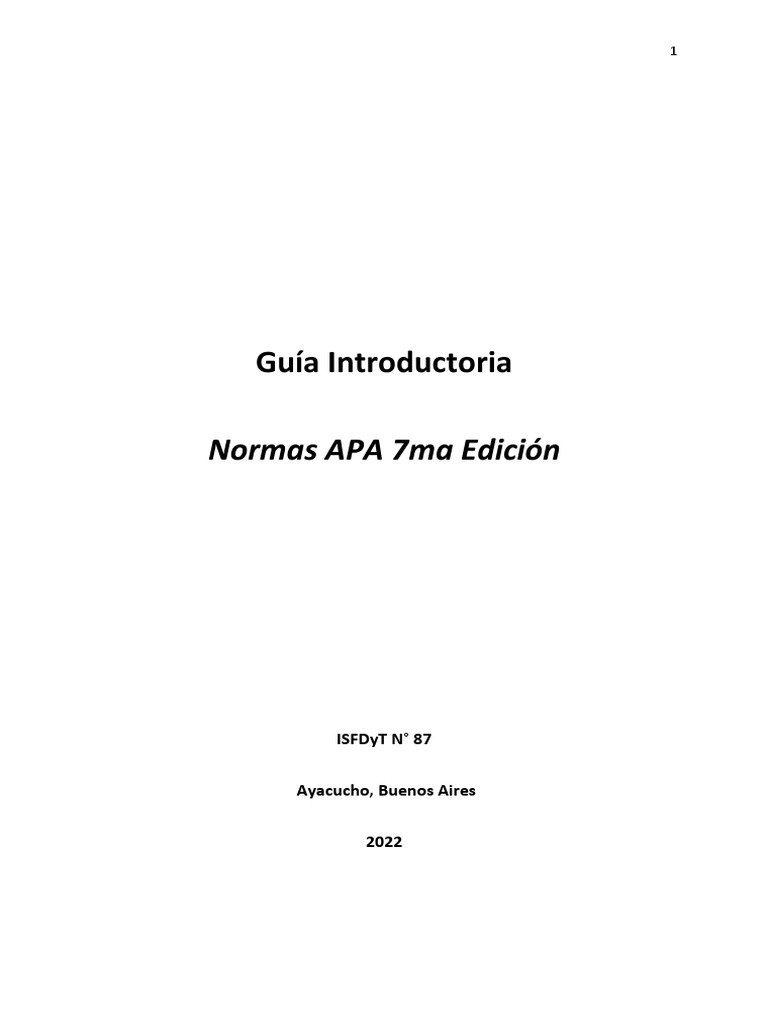 GUÍA INTRODUCTORIA NORMAS APA 7ma-2 PDF | PDF | Citación | Bibliografía